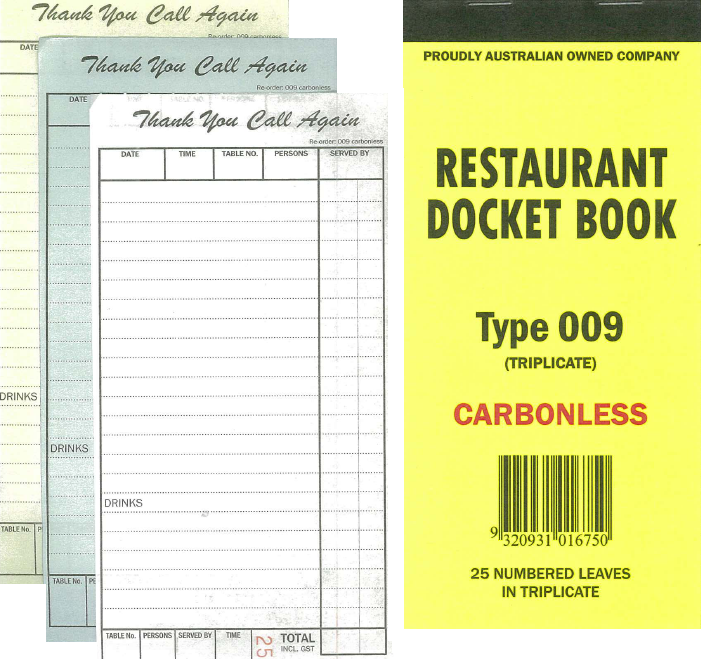O'Kelly | Restaurant Docket Book Large Triplicate 196 x 93